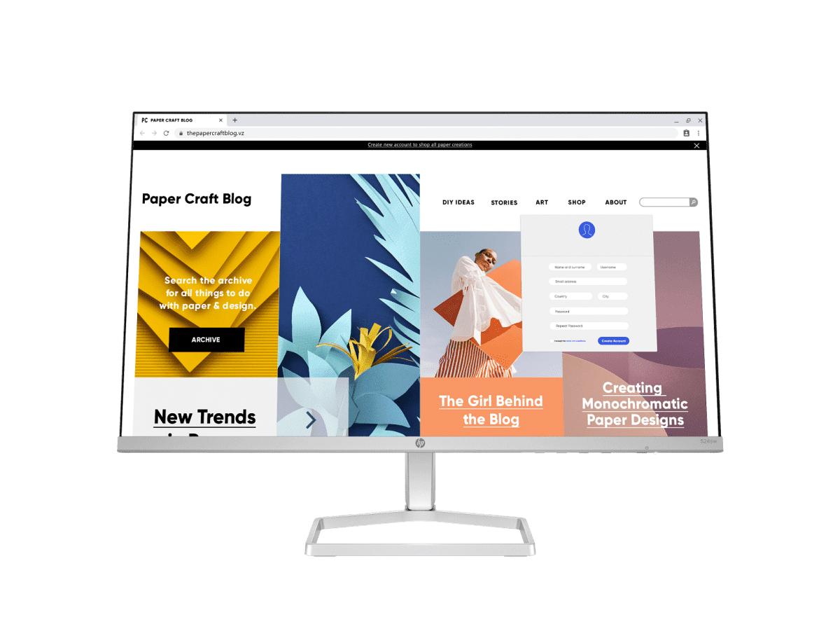 HP Series 5 23.8 inch FHD White Monitor - 524sw - 23.8" (94C21AA#A2N ...