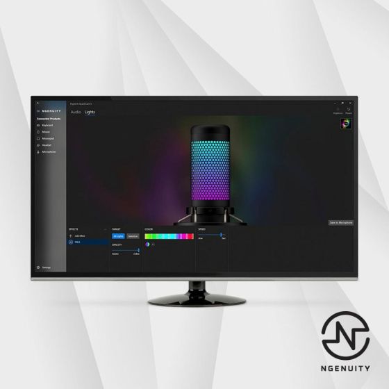 HyperX QuadCast S - USB Microphone (Black-Grey) - RGB Lighting (HMIQ1S ...