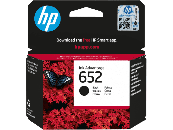 HP 652 Black Original Ink Advantage Cartridge - (F6V25AE) - Shop HP.com ...